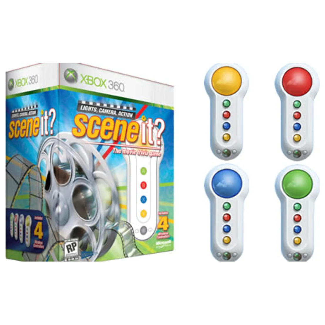Xbox 360 - Scene It? Lights, Camera, Action (Complete with Controllers